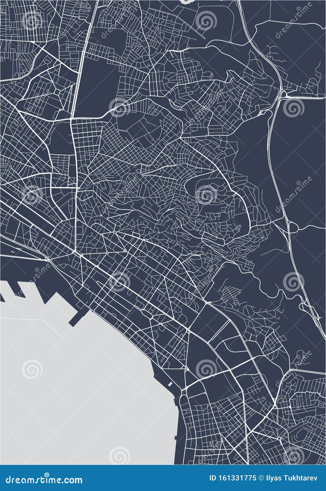 Map of the City of Thessaloniki, Greece Stock Illustration ...