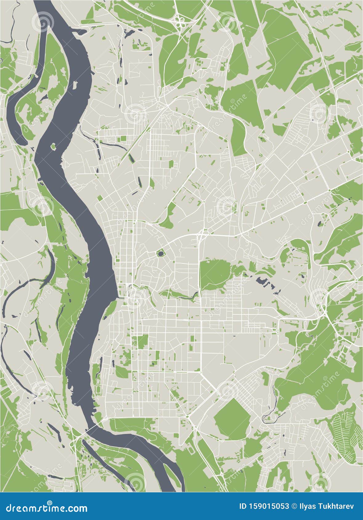 Map of the City of Tomsk, Russia Stock Illustration - Illustration of ...