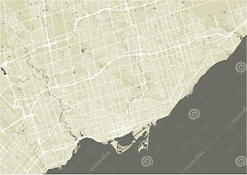 Map of the City of Toronto, Canada Stock Vector - Illustration of ...