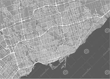 Map of the City of Toronto, Canada Stock Vector - Illustration of grid ...