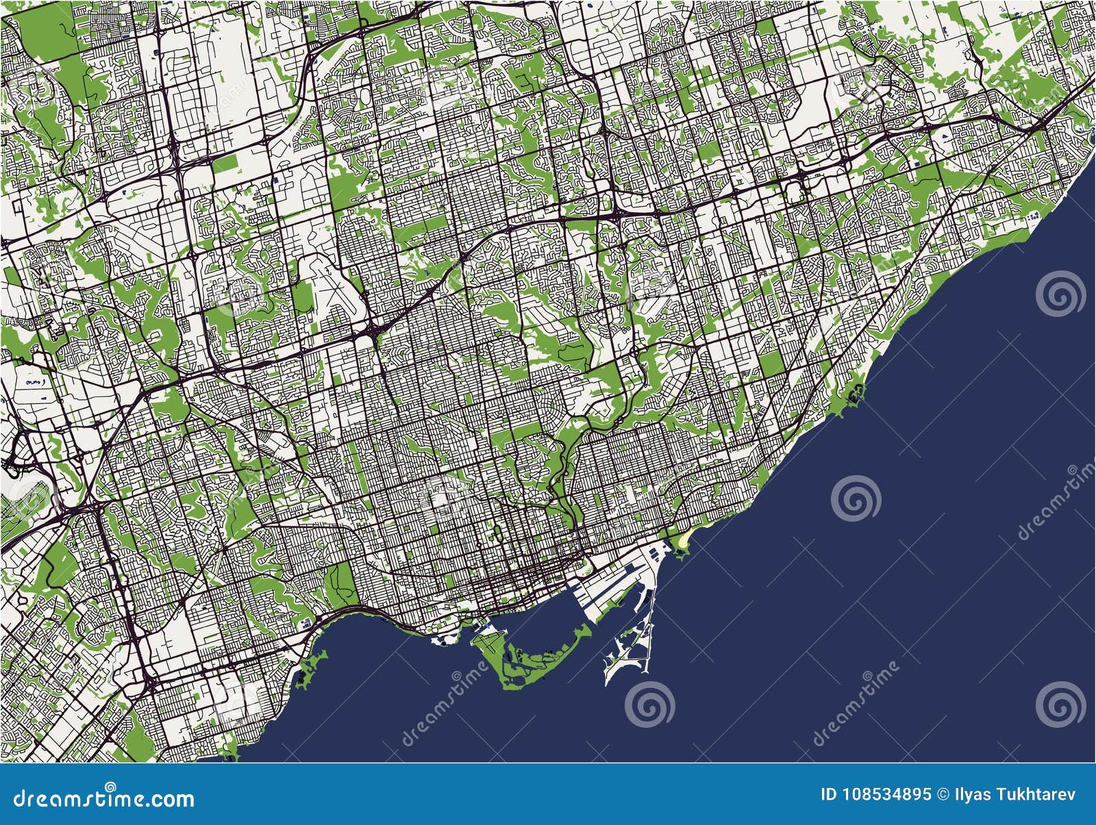 Map Of The City Of Toronto, Canada Cartoon Vector | CartoonDealer.com ...