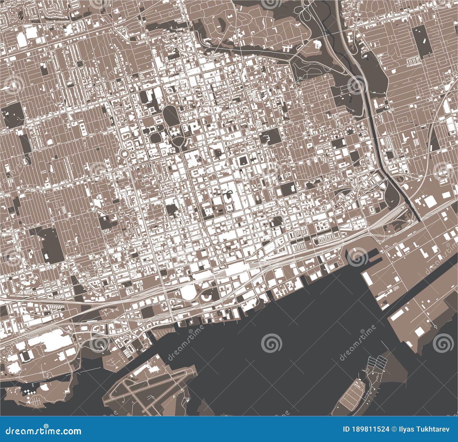 Map of the City of Toronto, Canada Stock Vector - Illustration of ...