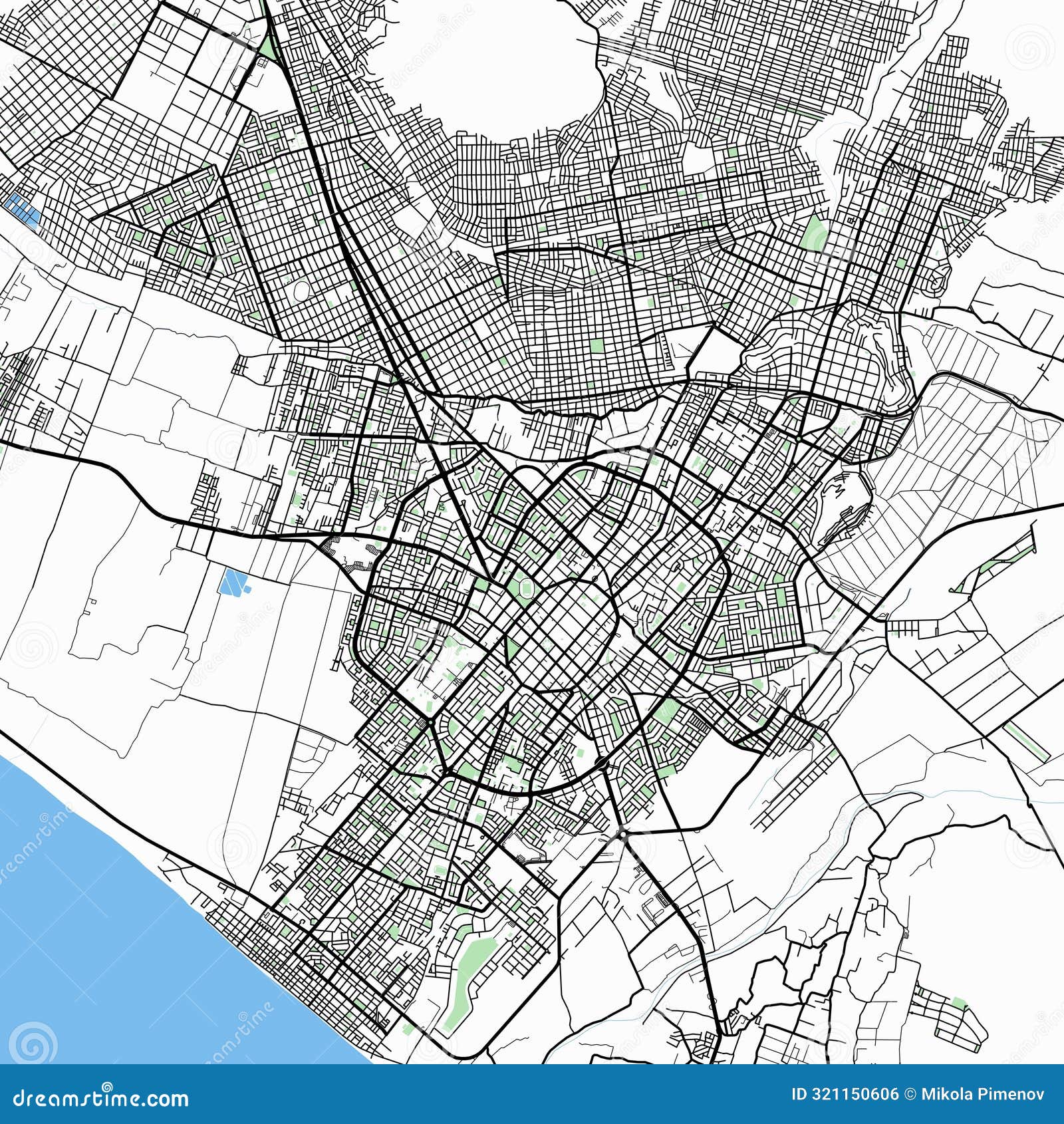 Map of the City of Trujillo. Stock Illustration - Illustration of ...