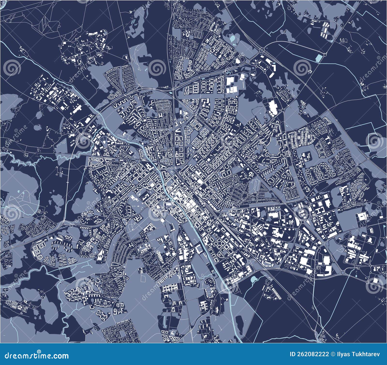 Map of the City of Uppsala, Sweden Stock Vector - Illustration of road ...