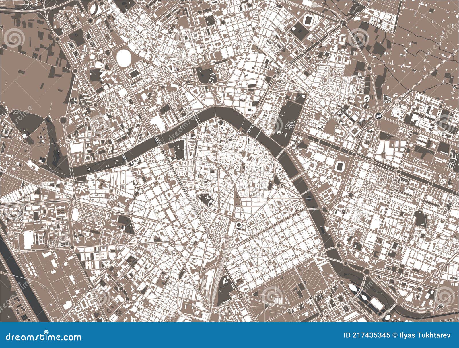 Map of the City of Valencia, Spain Stock Vector - Illustration of ...