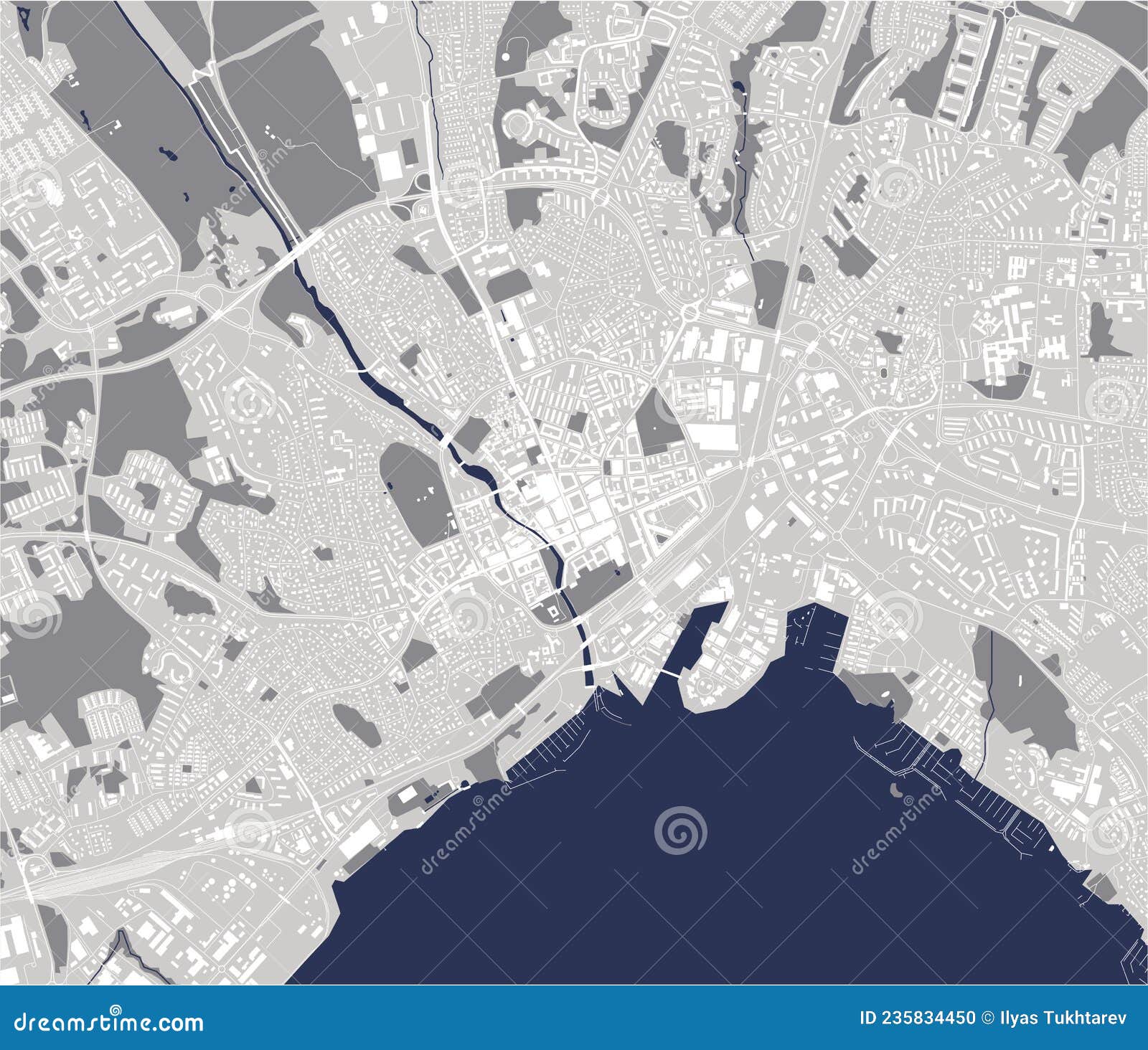 Map of the City of Vasteras, Sweden Stock Illustration - Illustration ...