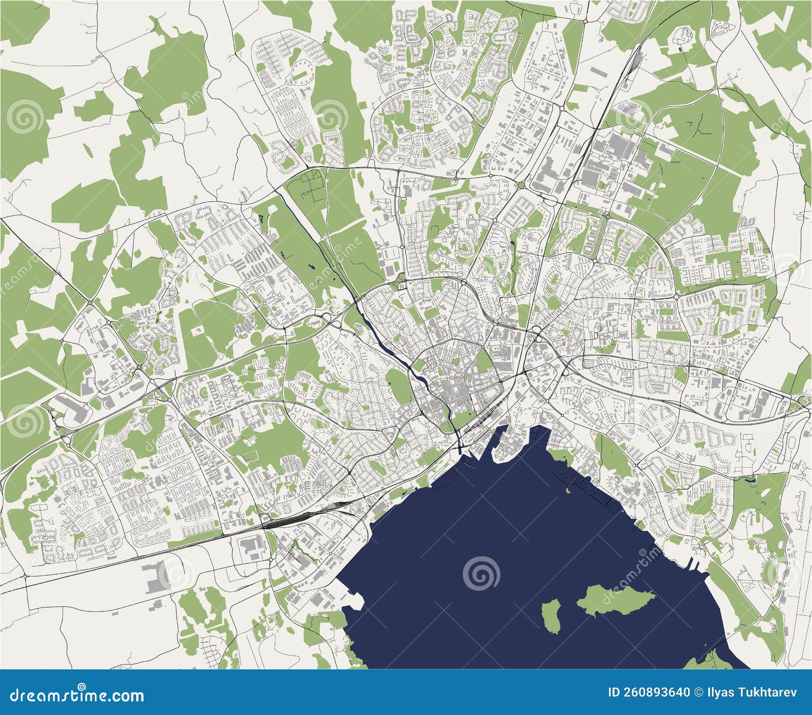 Map of the City of Vasteras, Sweden Stock Vector - Illustration of ...