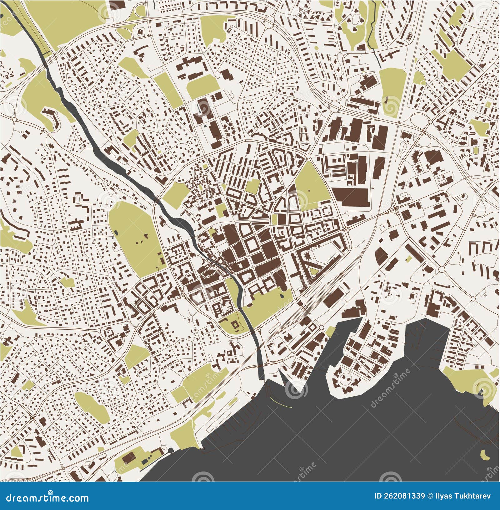 Map of the City of Vasteras, Sweden Stock Vector - Illustration of land ...