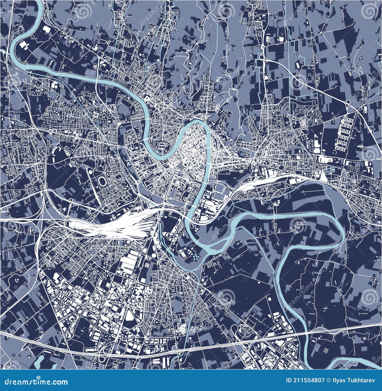 Map of the City of Verona, Veneto, Italy Stock Vector - Illustration of ...