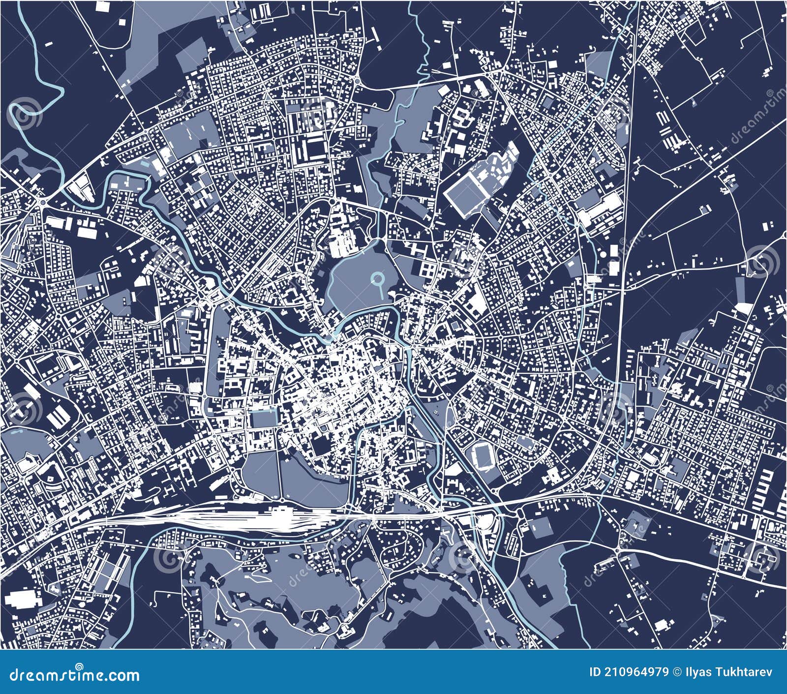 Map of the City of Vicenza, Veneto, Italy Stock Vector - Illustration ...