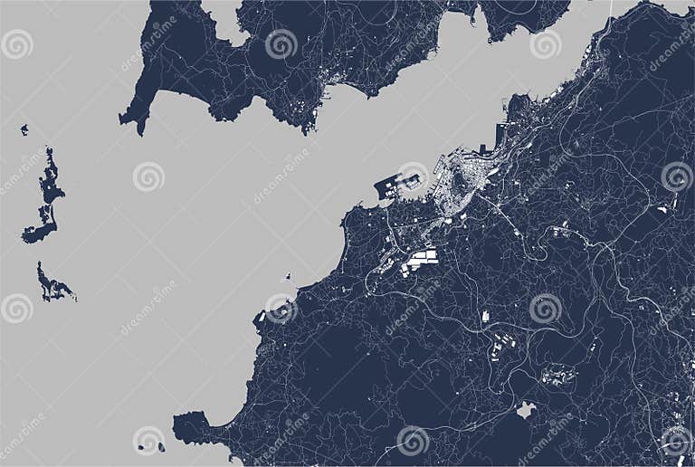 Map of the City of Vigo, Spain Stock Vector - Illustration of simple ...