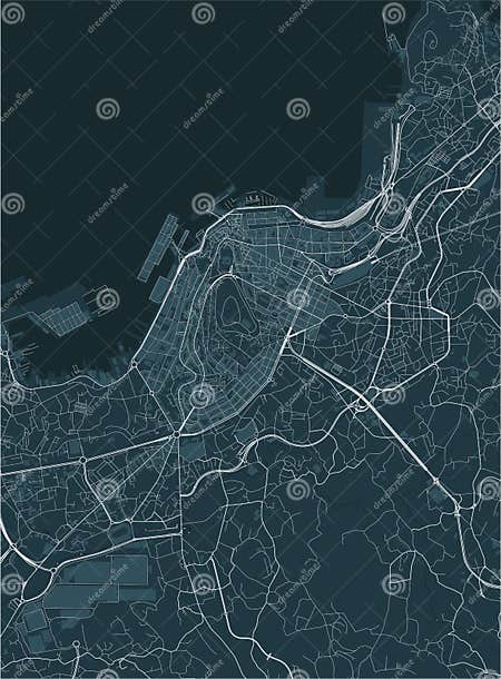 Map of the City of Vigo, Spain Stock Vector - Illustration of town ...