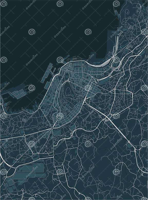Map of the City of Vigo, Spain Stock Vector - Illustration of town ...