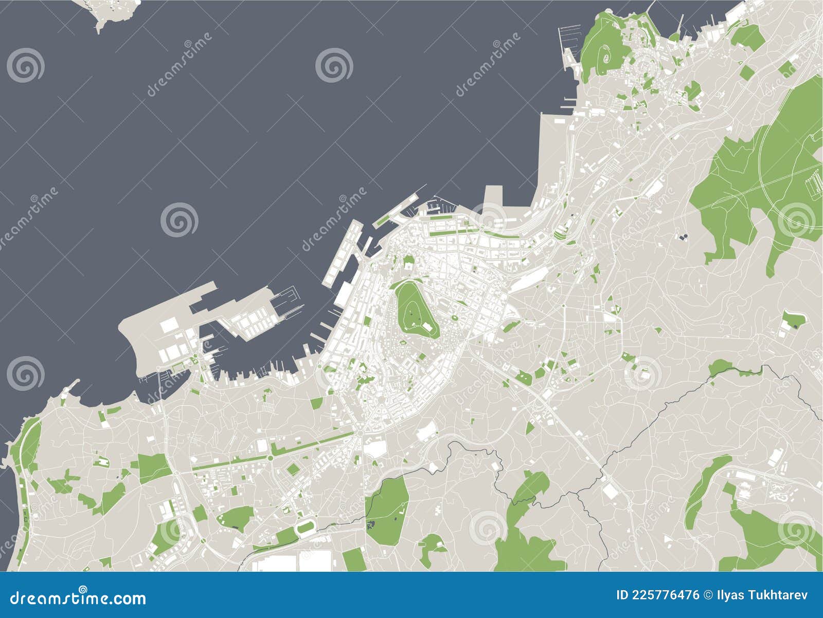 Vigo Spain City Map In Retro Style. Outline Map. Vector Illustration ...