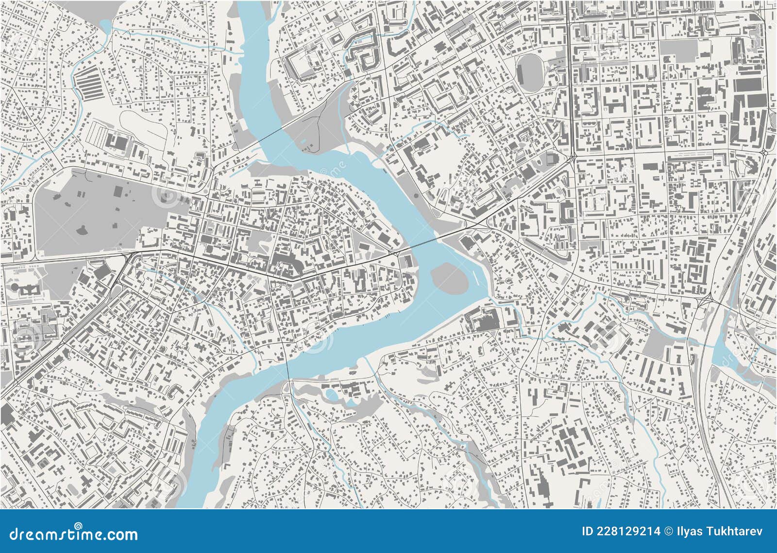 Map of the City of Vinnytsia, Ukraine Stock Vector - Illustration of ...