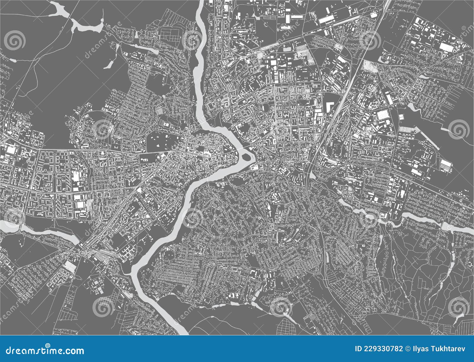 Map of the City of Vinnytsia, Ukraine Stock Vector - Illustration of ...