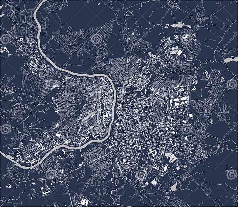 Map of the City of Vitebsk, Belarus Stock Vector - Illustration of ...