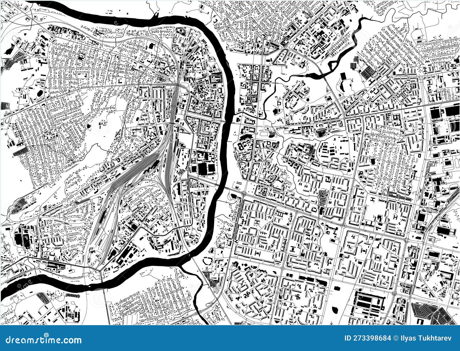 Map of the City of Vitebsk, Belarus Stock Vector - Illustration of ...
