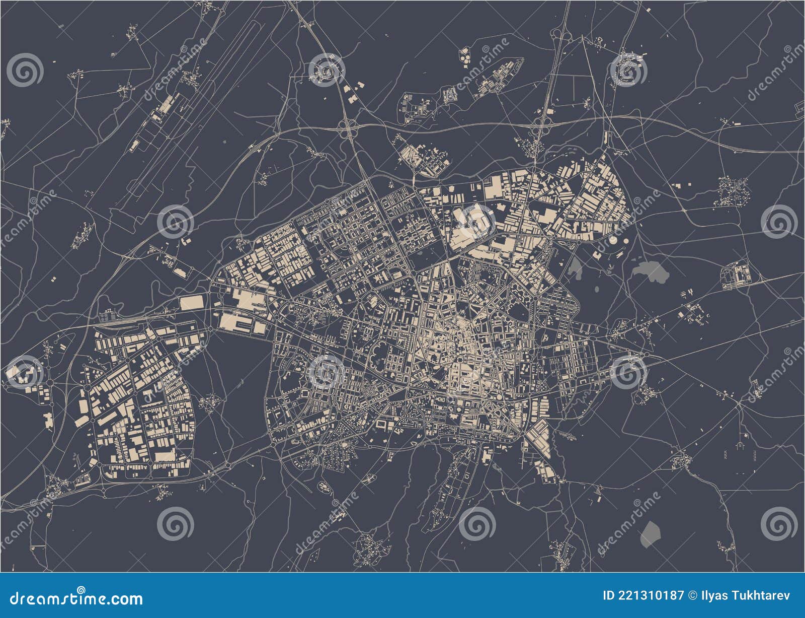 Map of the City of Vitoria-Gasteiz, Spain Stock Illustration ...
