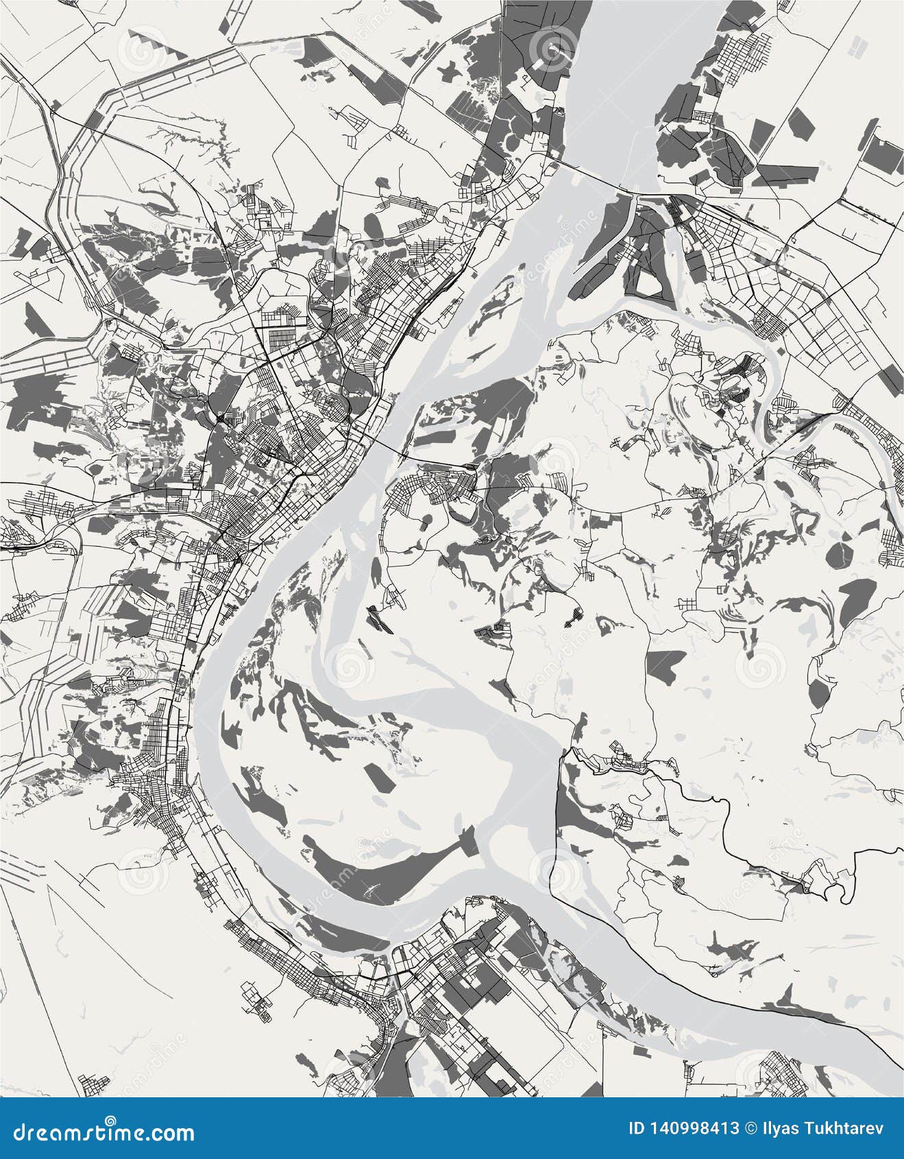 Map Of The City Of Volgograd, Russia Stock Photography | CartoonDealer ...