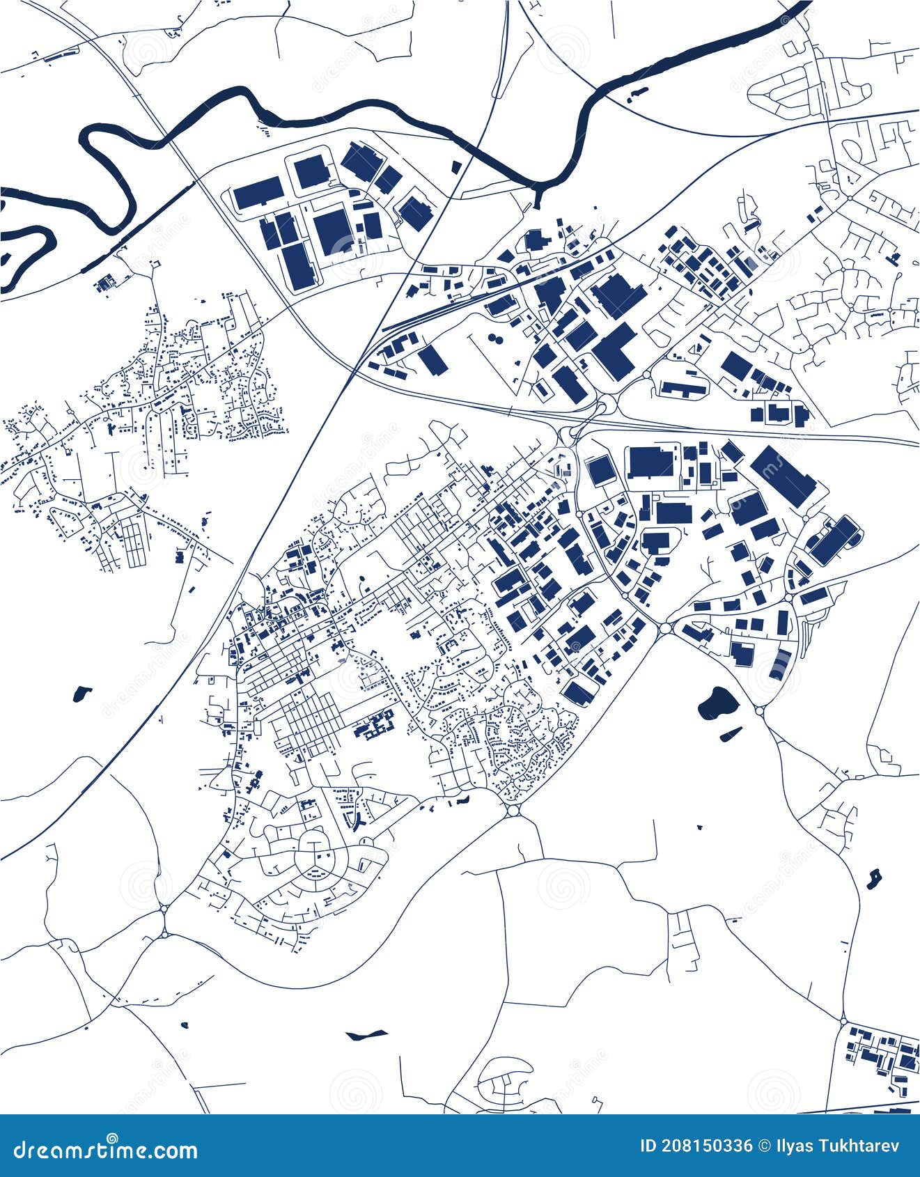 Map of the City of Wakefield, England, UK Stock Vector - Illustration ...