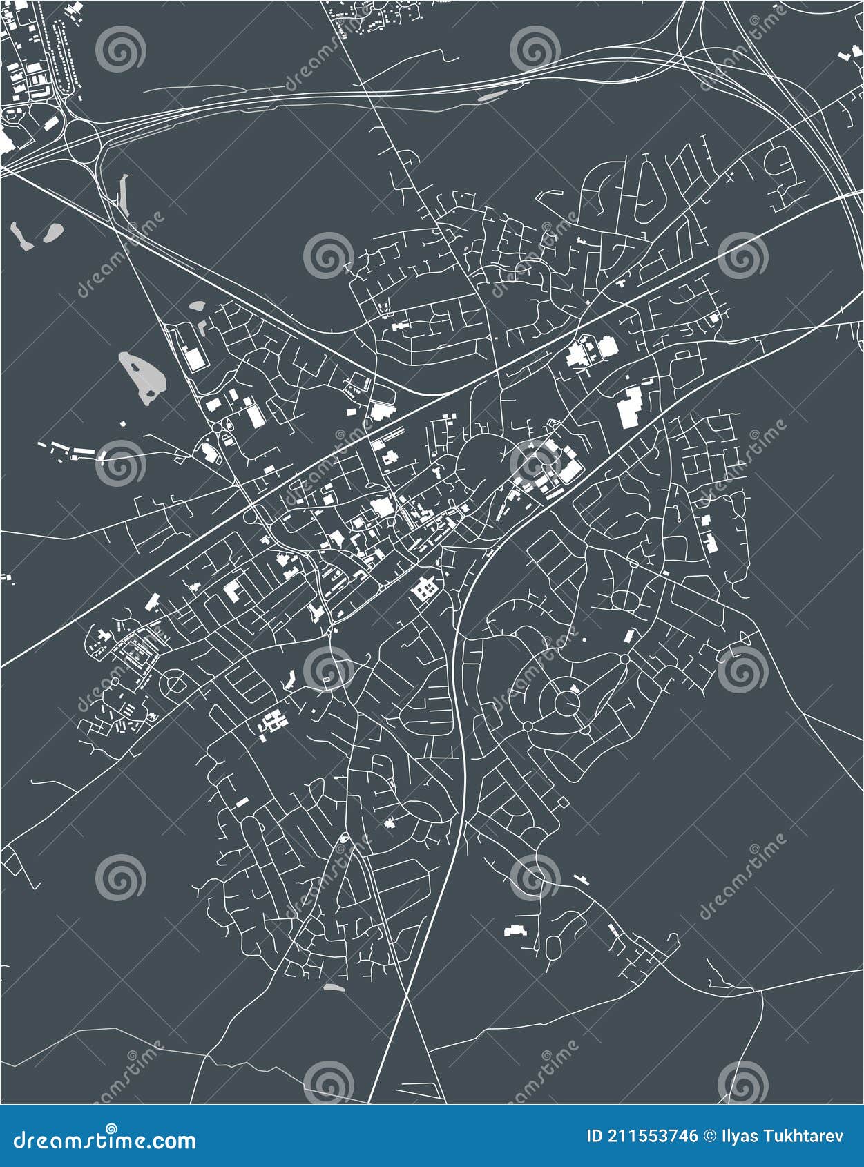 Map of the City of Wakefield, England, UK Stock Illustration ...