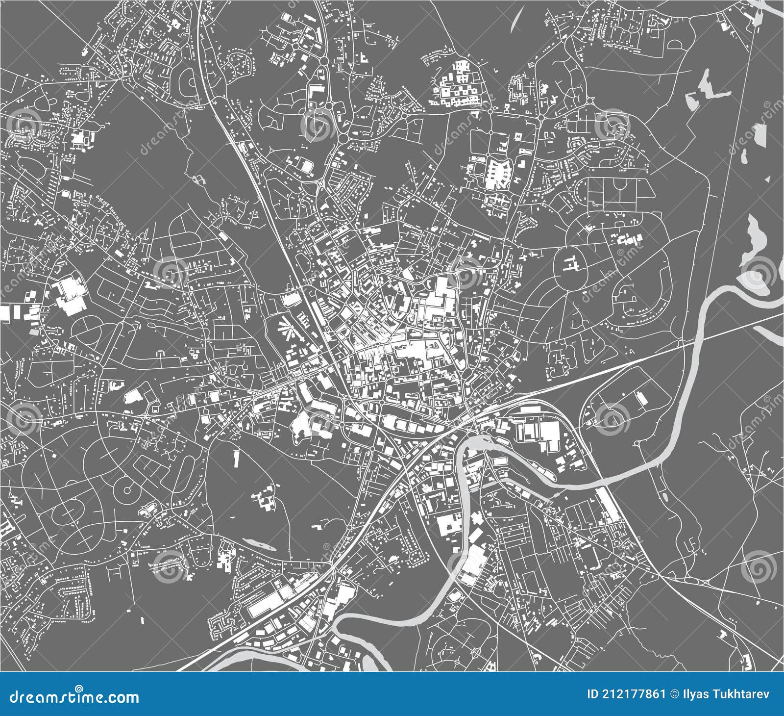 Map of the City of Wakefield, England, UK Stock Image - Image of land ...