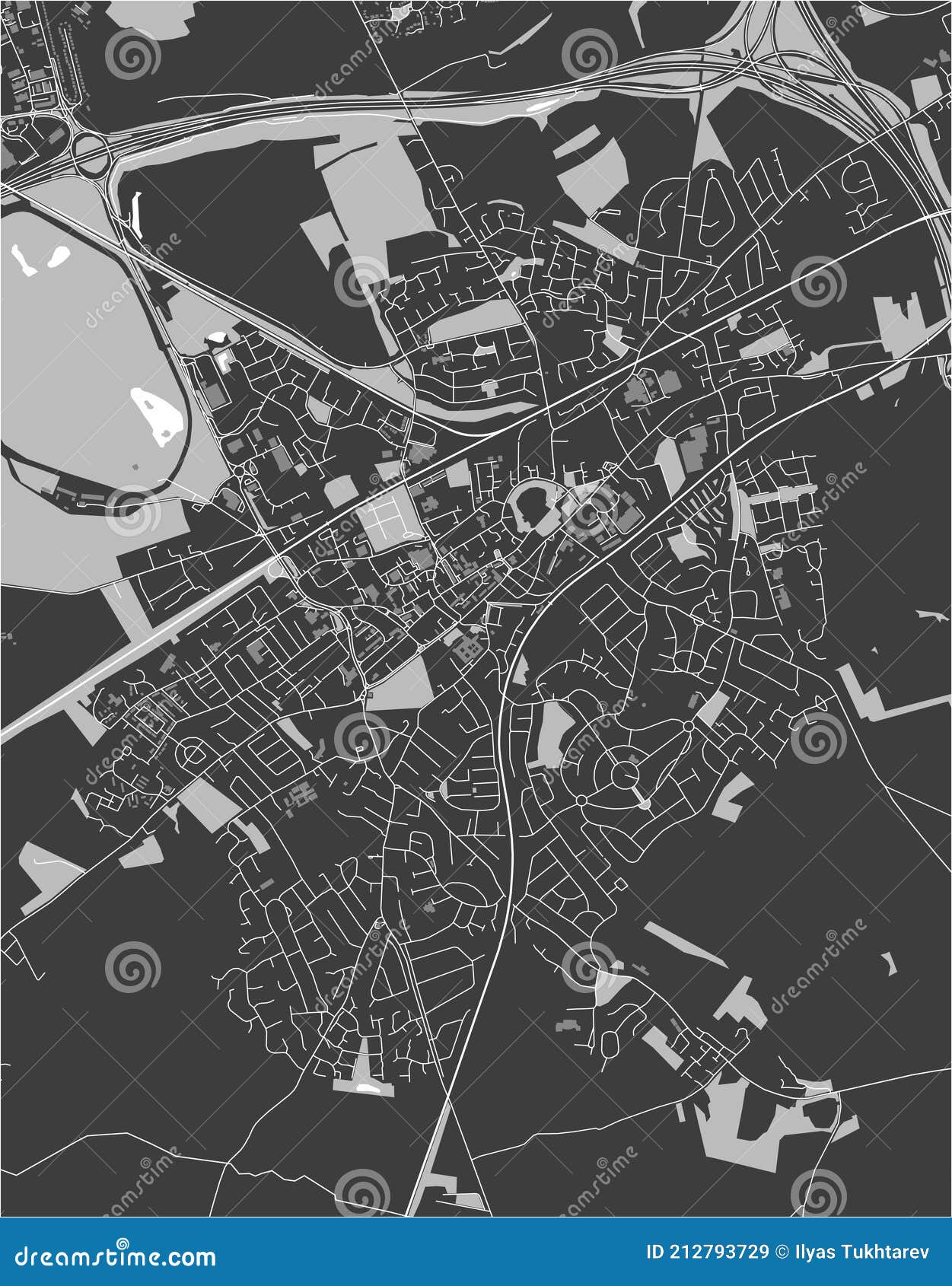 Map of the City of Wakefield, England, UK Stock Vector - Illustration ...