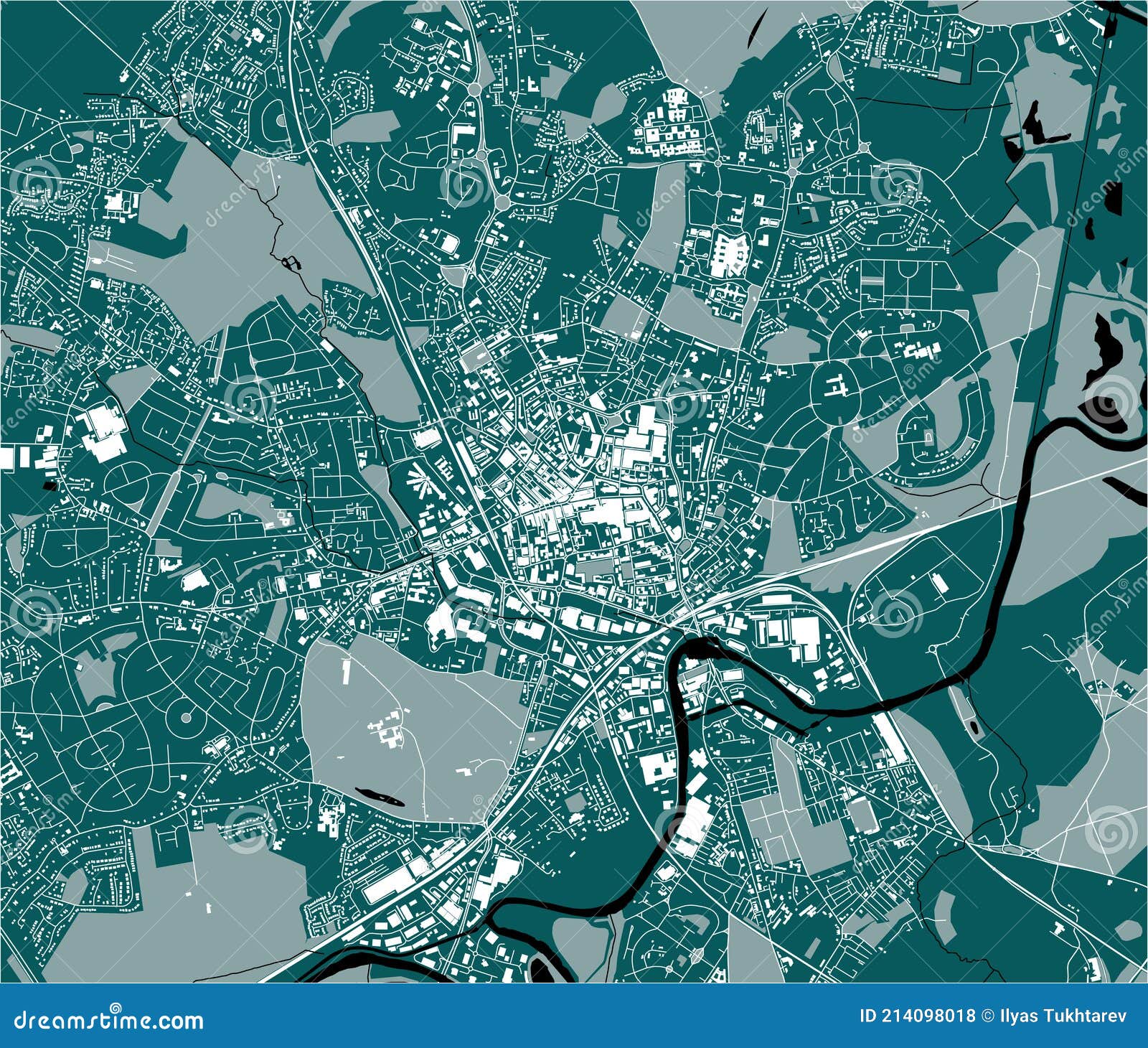 Map of the City of Wakefield, England, UK Stock Photo - Image of ...