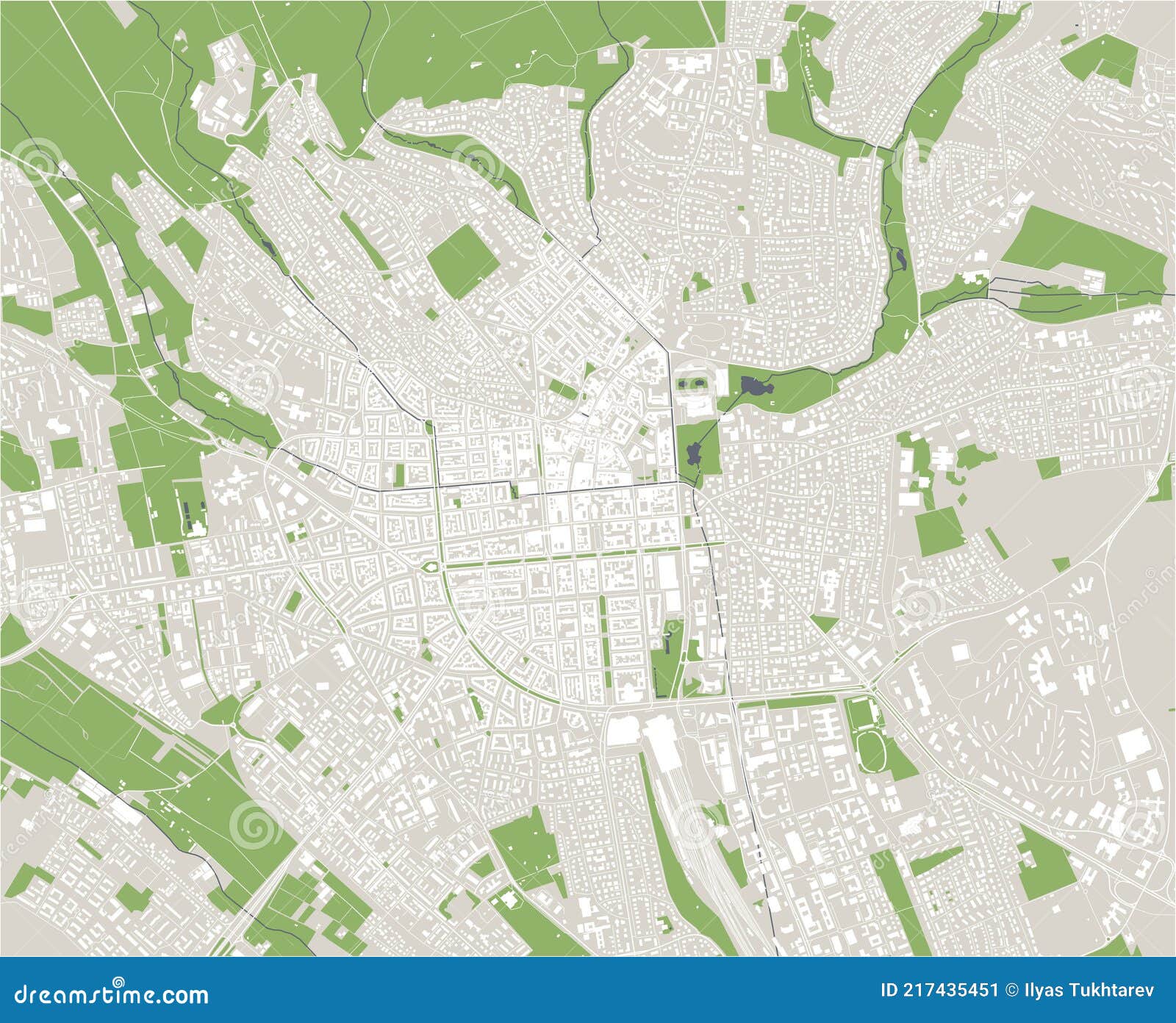 Map of the City of Wiesbaden, Germany Stock Vector - Illustration of ...