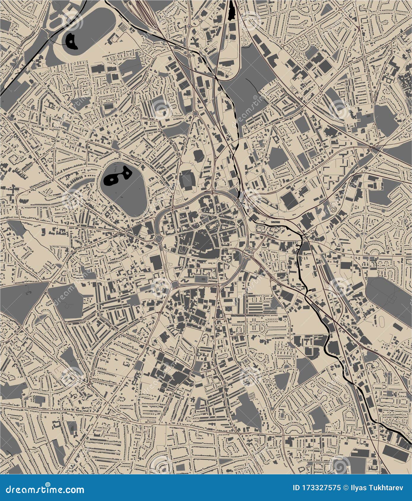 Map of the City of Wolverhampton, West Midlands, England, UK Stock ...