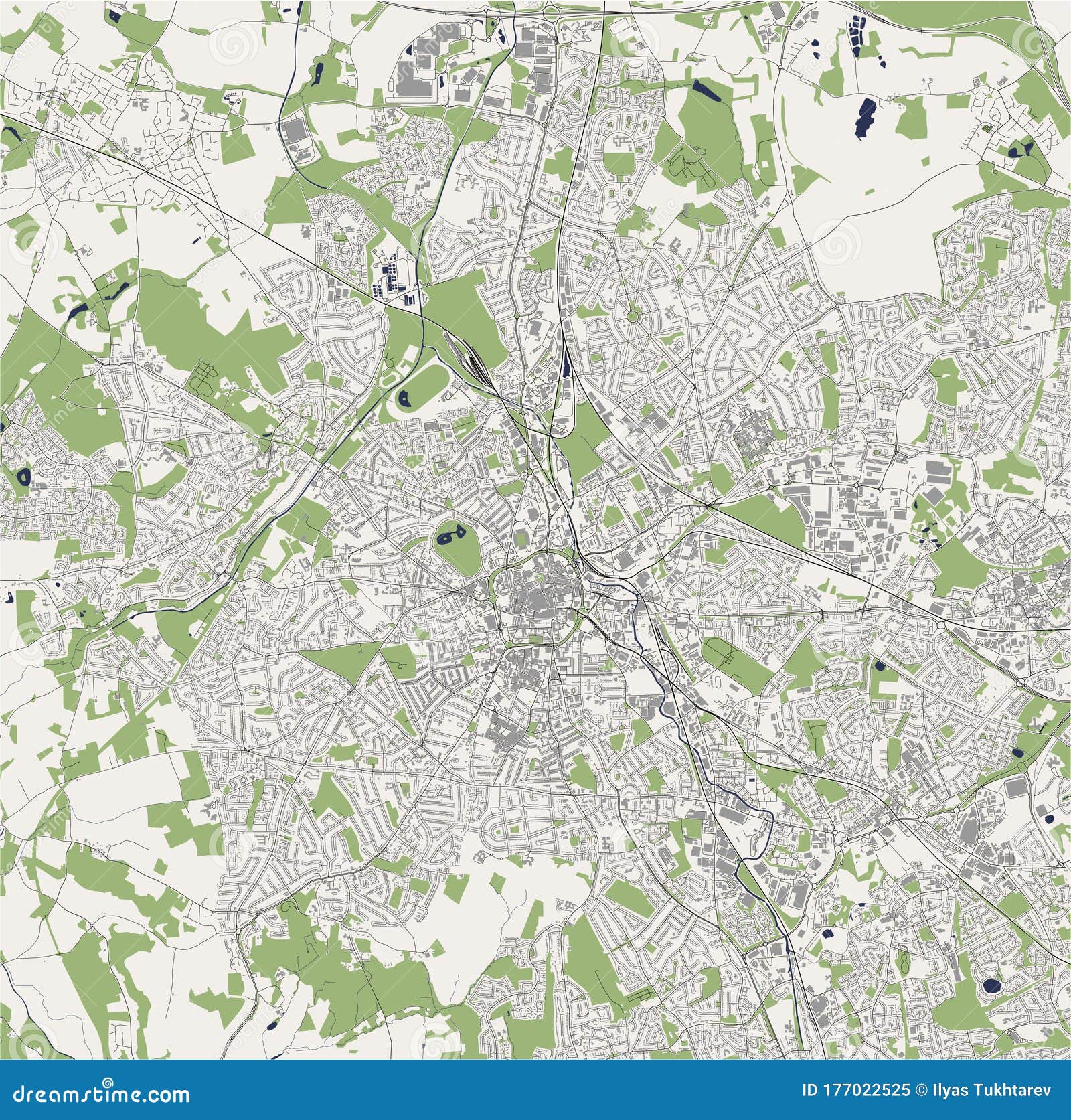Map of the City of Wolverhampton, West Midlands, England, UK Stock ...