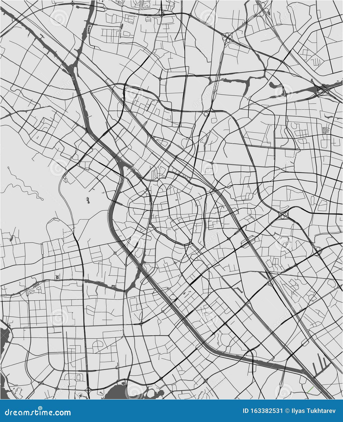 Map of the City of Wuxi, China Stock Illustration - Illustration of ...