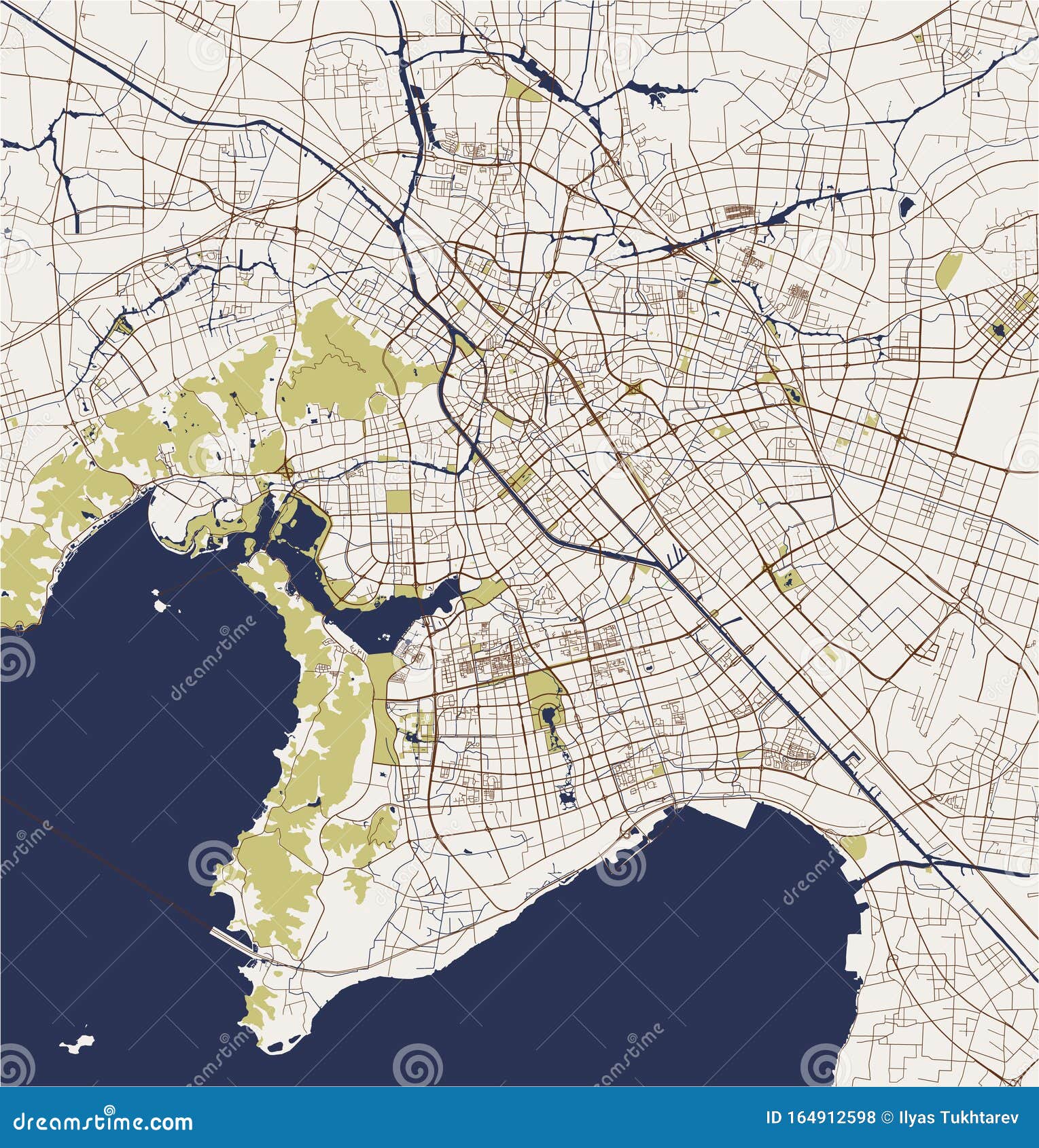 Map of the City of Wuxi, China Stock Illustration - Illustration of ...