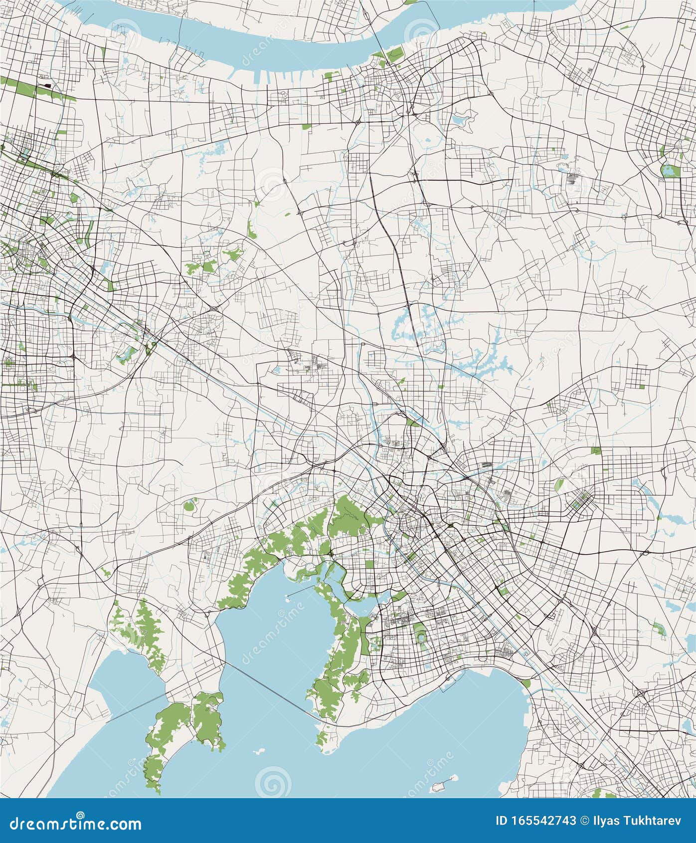 Map of the City of Wuxi, China Stock Illustration - Illustration of ...