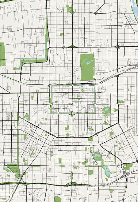 Map of the City of Xian, China Stock Illustration - Illustration of ...