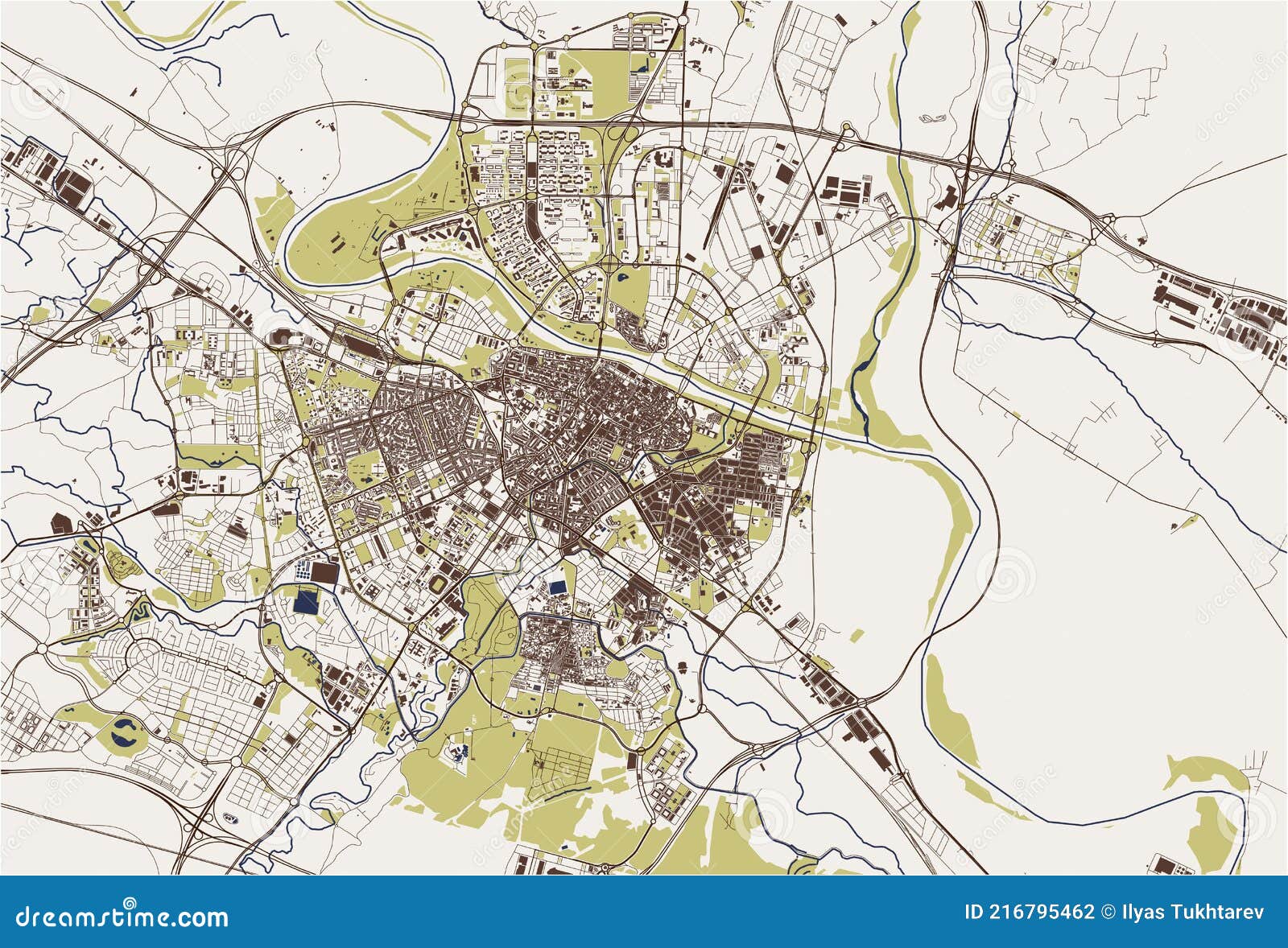 Map of the City of Zaragoza, Spain Stock Vector - Illustration of white ...