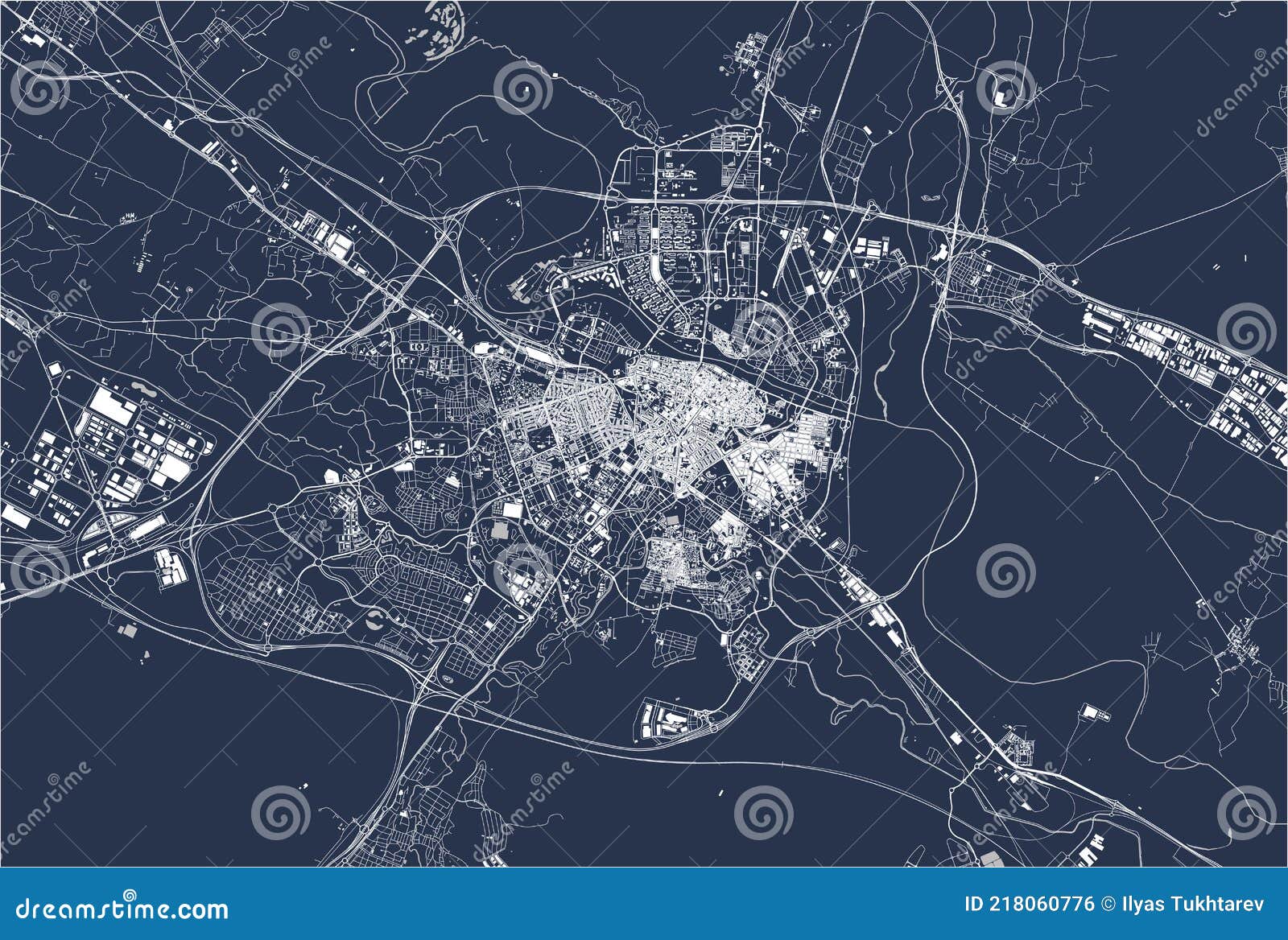 Map of the City of Zaragoza, Spain Stock Vector - Illustration of ...