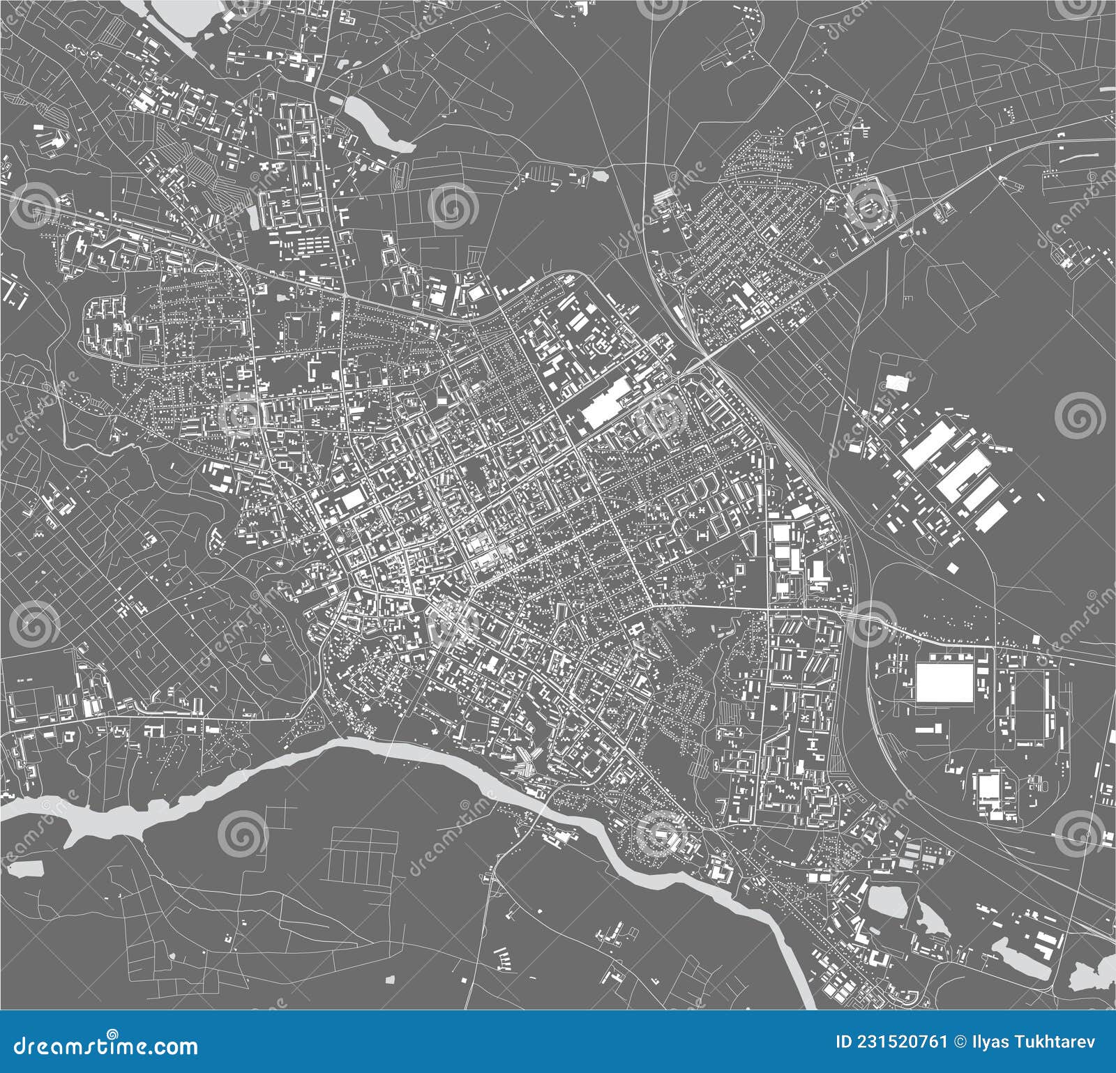 Map of the City of Zhytomyr, Ukraine Stock Vector - Illustration of ...