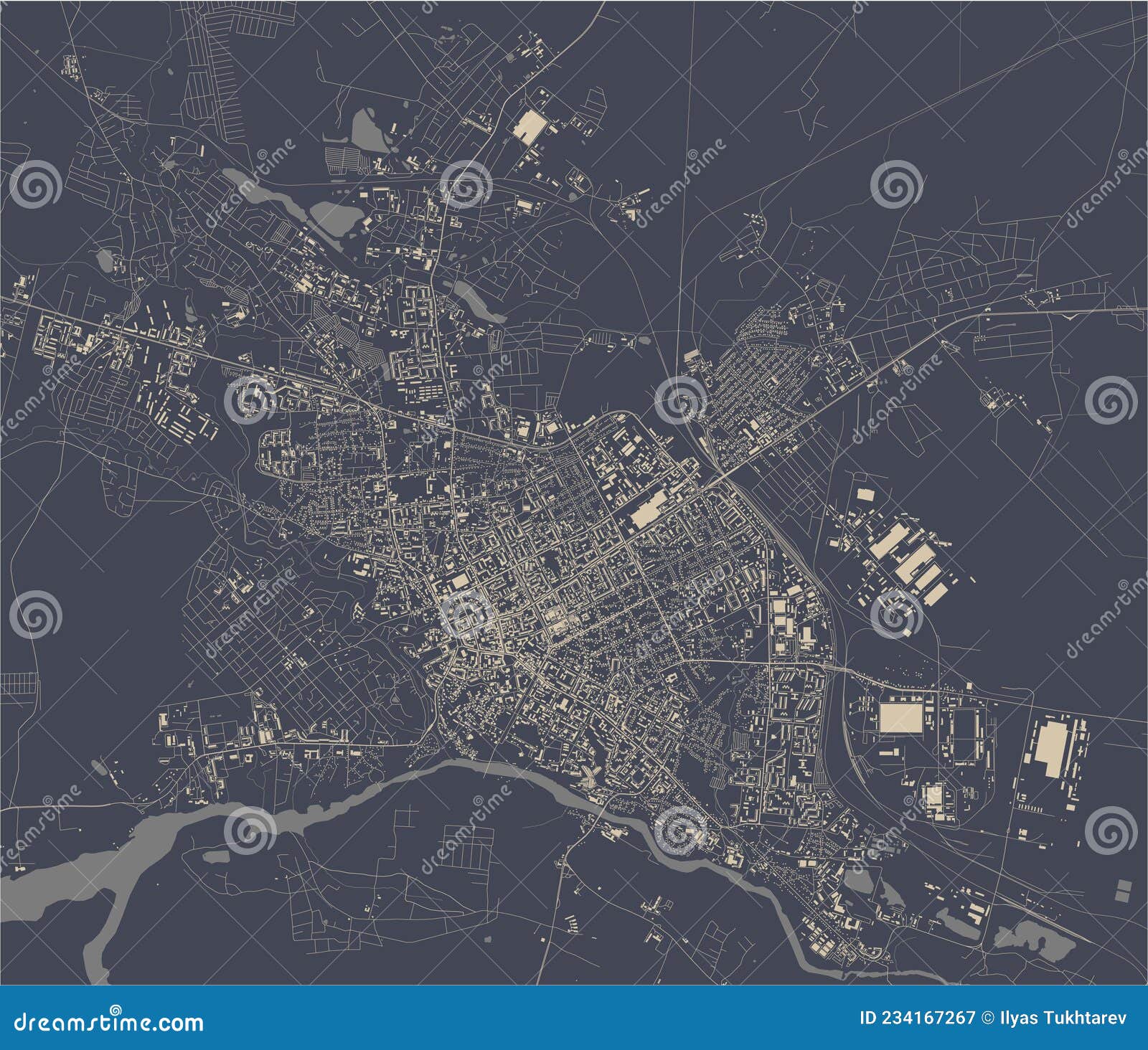 Map of the City of Zhytomyr, Ukraine Stock Illustration - Illustration ...
