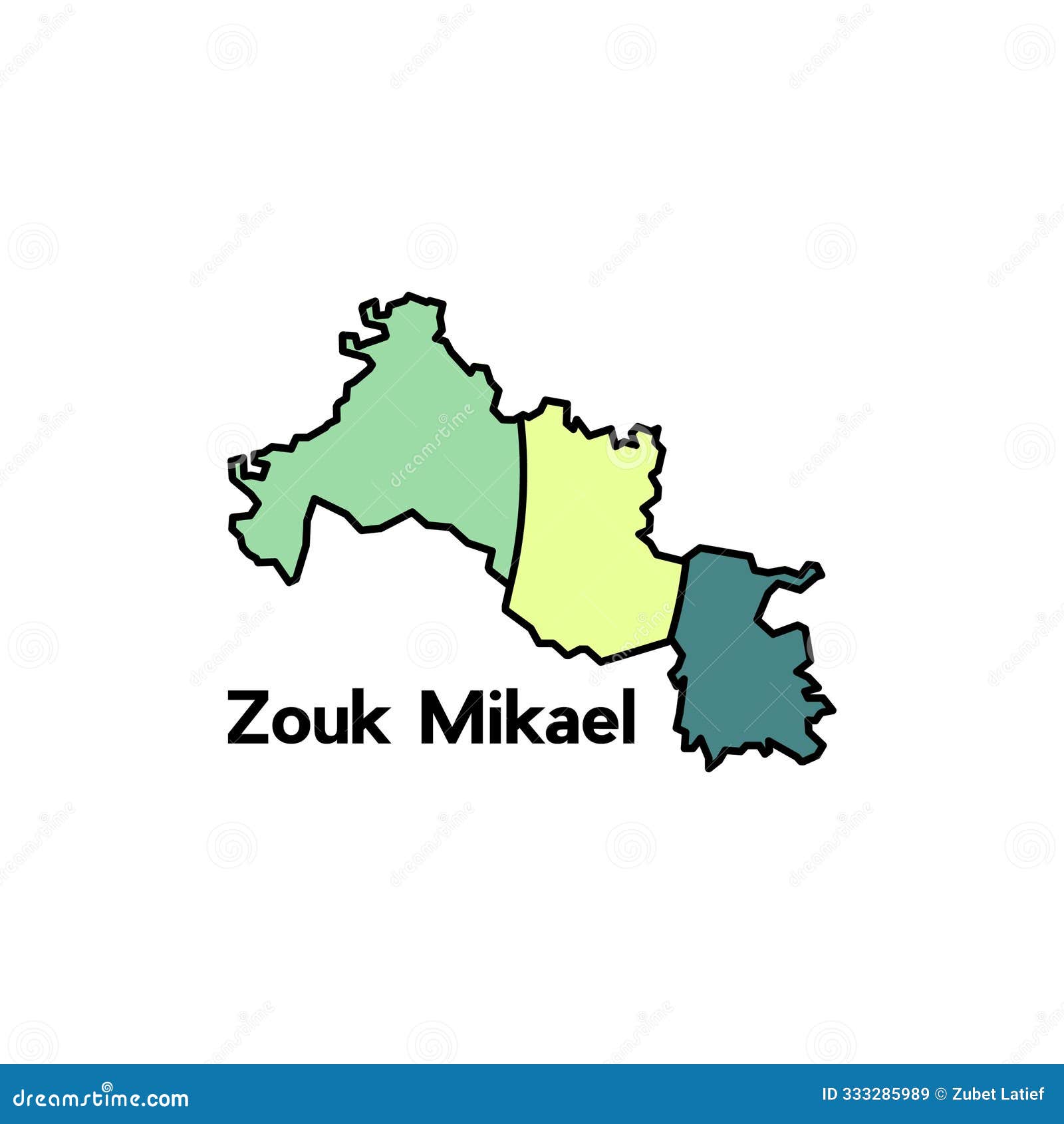 Map City of Zouk Mikael, Borders for Your Infographic. Vector ...