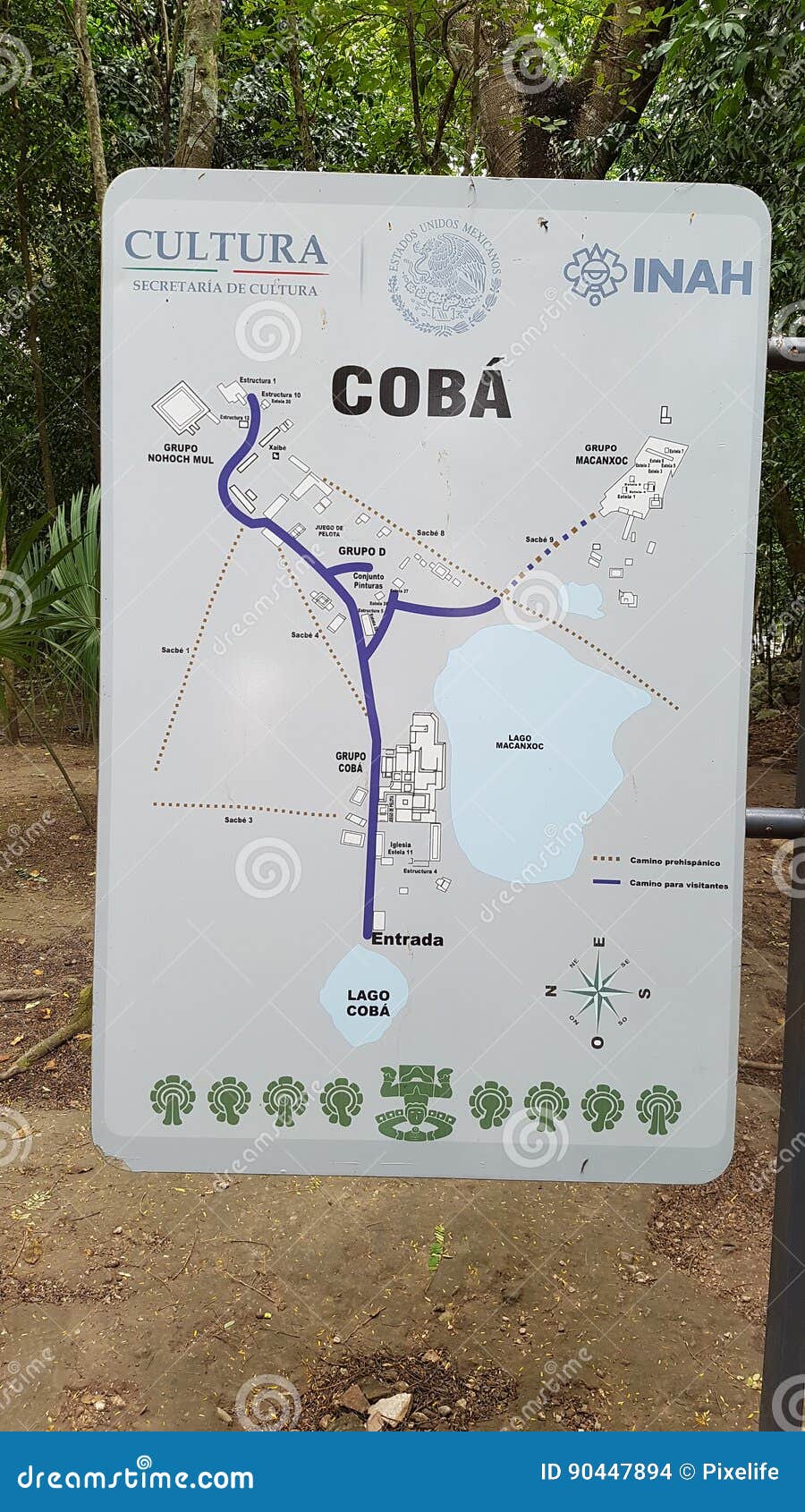 Map of Coba editorial stock image. Image of holiday, ocean - 90447894