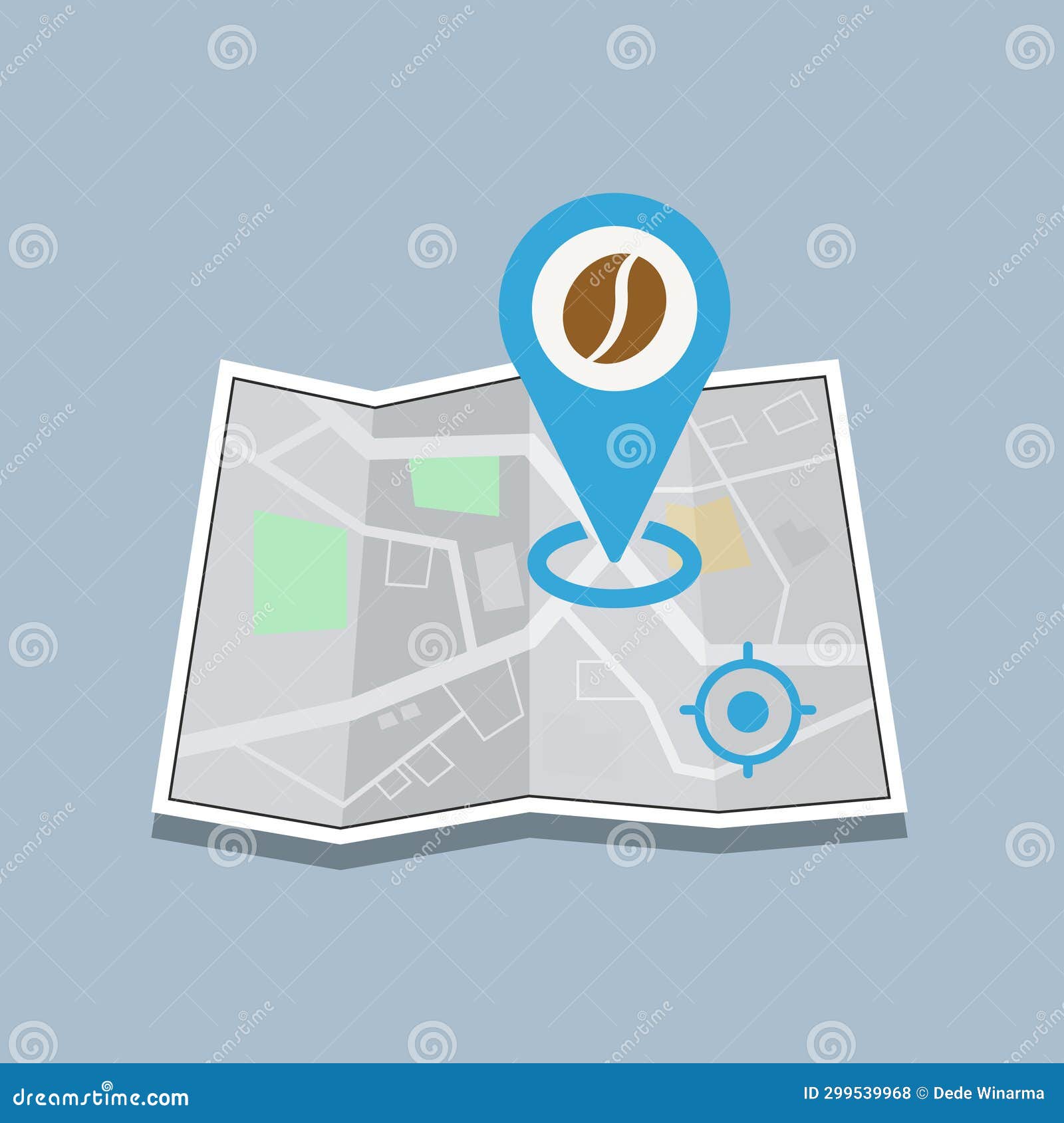 Map Coffee Location Graphic Design Vector Illustration Stock ...