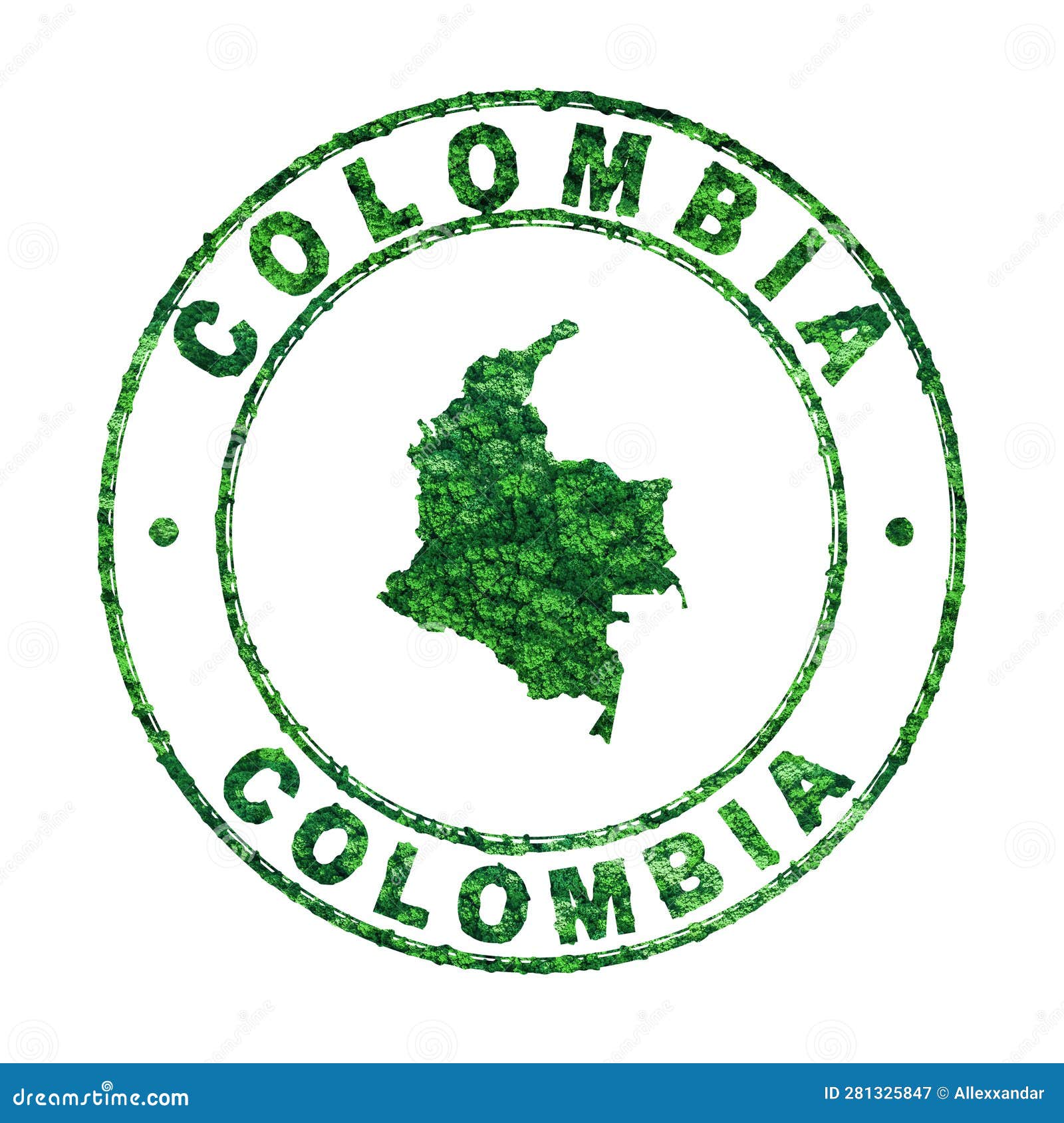 Map of Colombia, Postal Stamp, Sustainable Development, CO2 Emission ...