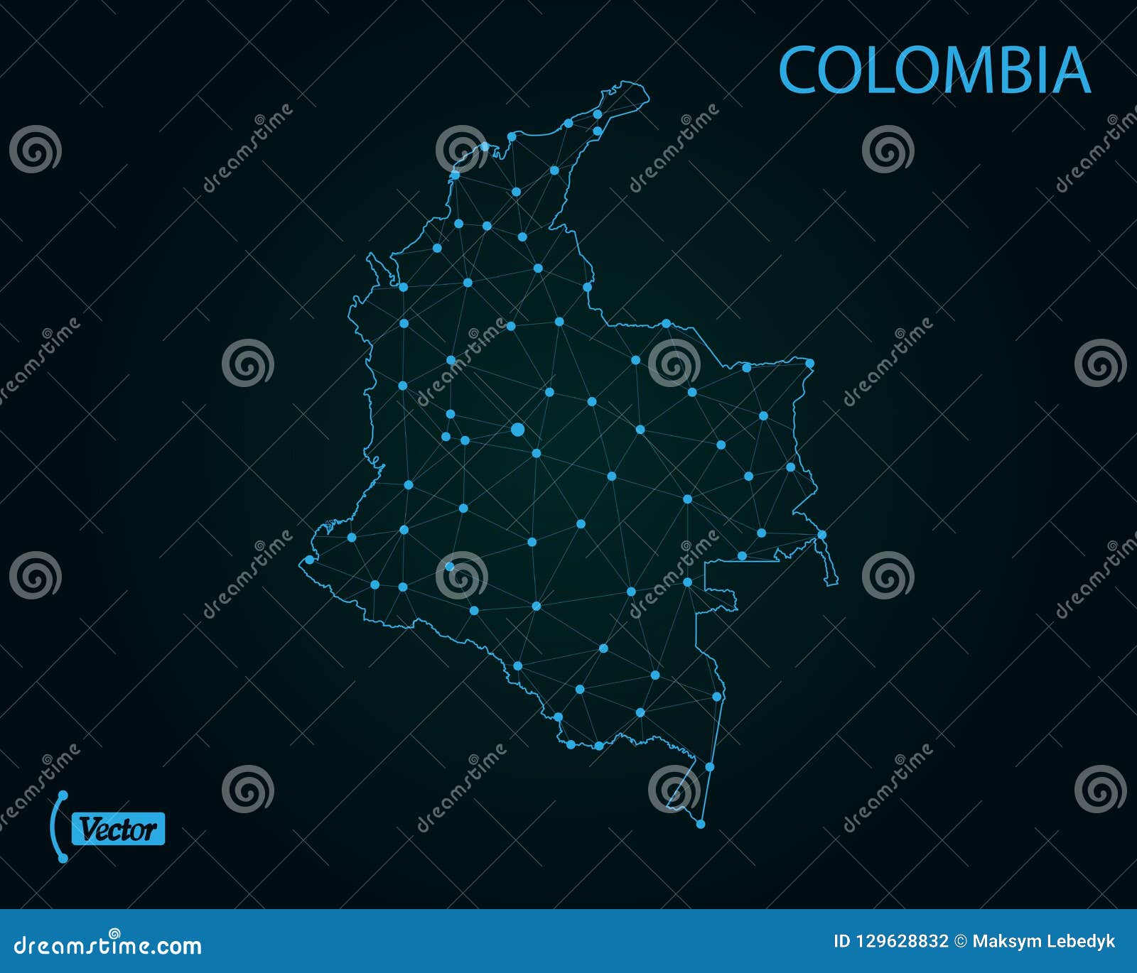 Colombia Map Vector, Isolated On White Background. Black Map Template ...