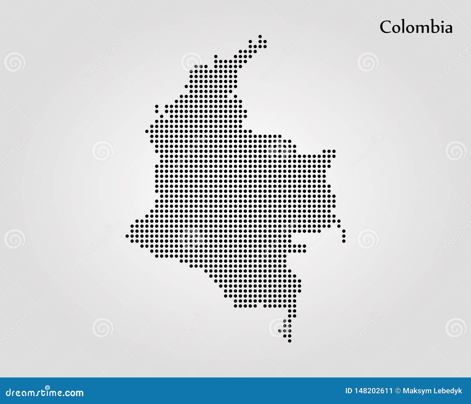 Colombia Vector Map Isolated On White Background. High-Detailed Black ...