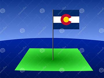 Map of Colorado with flag stock vector. Illustration of aerial - 3078061