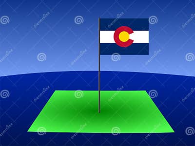 Map of Colorado with flag stock vector. Illustration of aerial - 3078061
