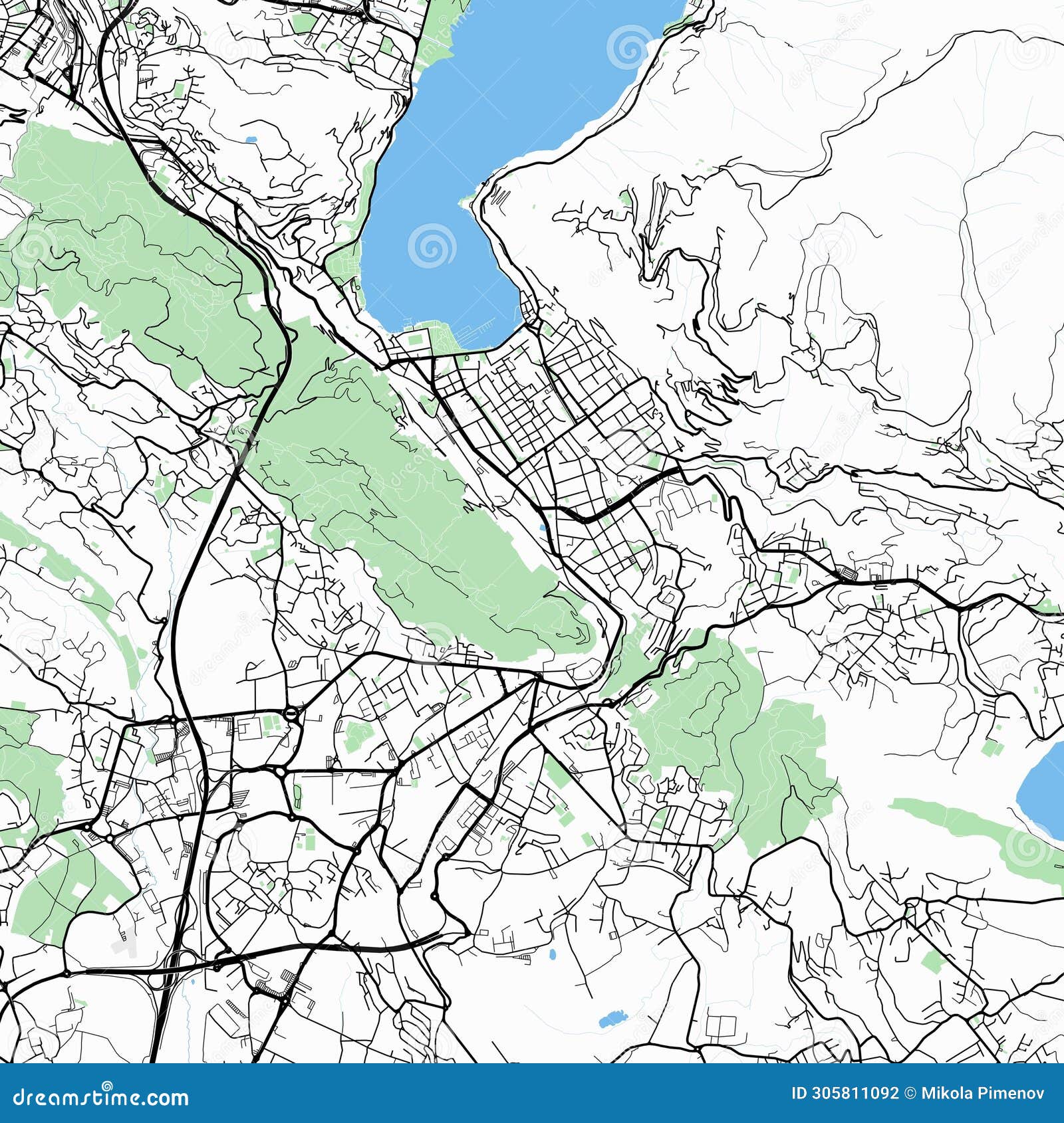 The map of Como. stock illustration. Illustration of circle - 305811092