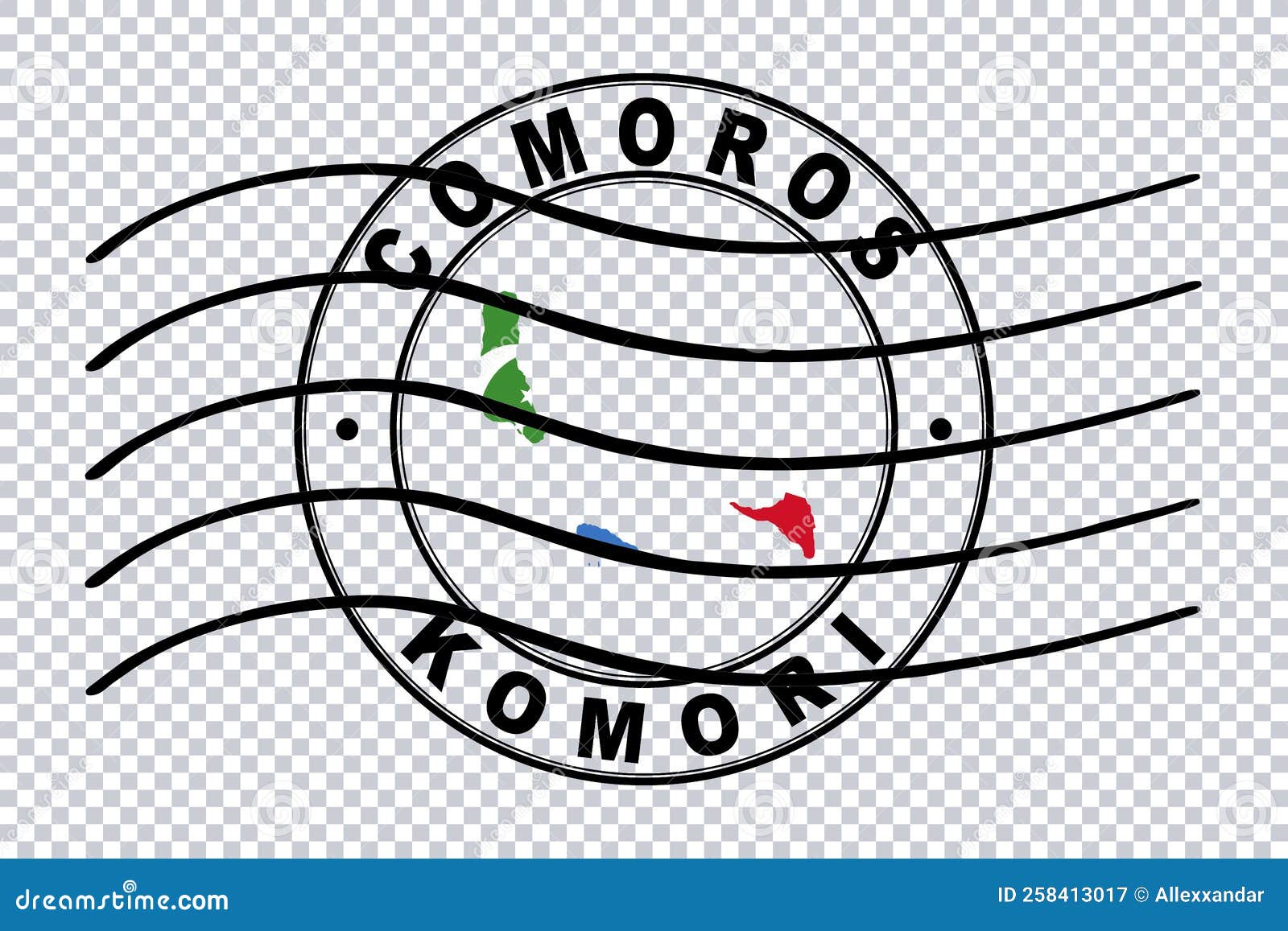 Map of Comoros, Postal Passport Stamp, Travel Stamp Stock Illustration ...